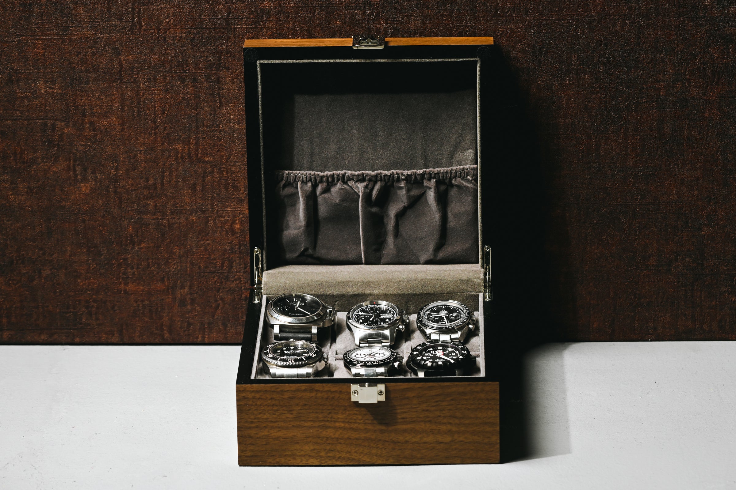 エスプリマ｜クルミ木製6本腕時計収納時計ケース クルミ木目 ES5306WD